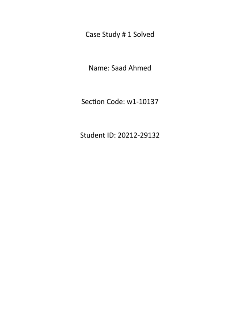 Case Study#2 | PDF