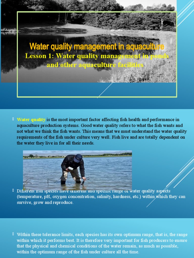 Water Quality Management in Aquaculture | PDF | Water | Ph