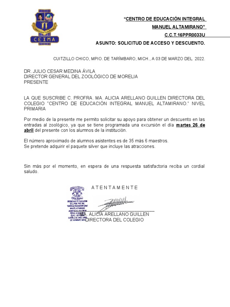 Solicitud Ceima | PDF
