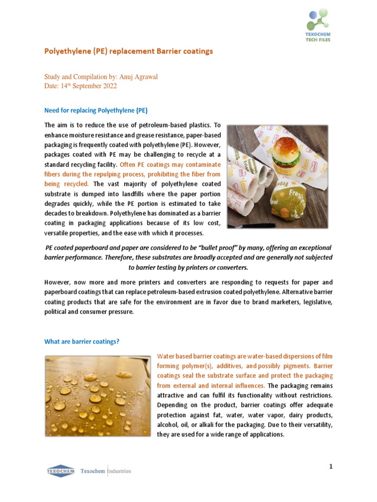 PE Replacement Barrier Coatings | Download Free PDF | Polyethylene ...