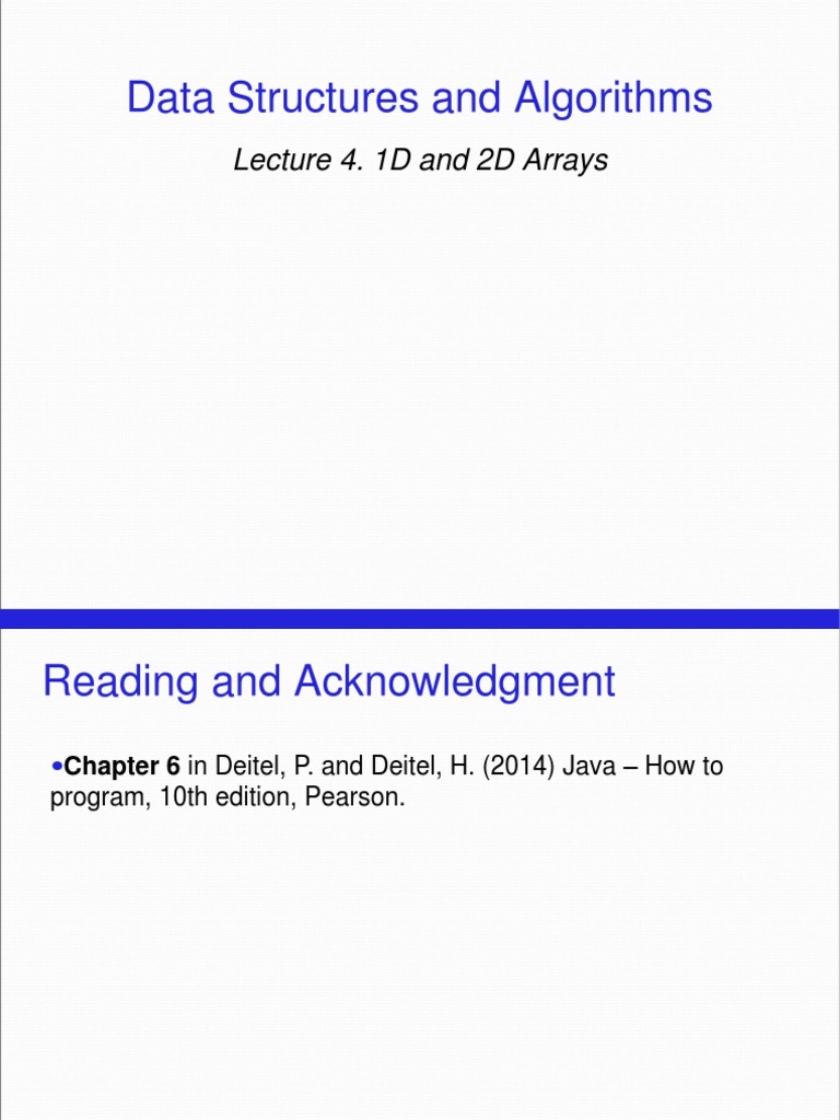 4 - 1D, 2D Arrays | PDF | Array Data Type | Array Data Structure