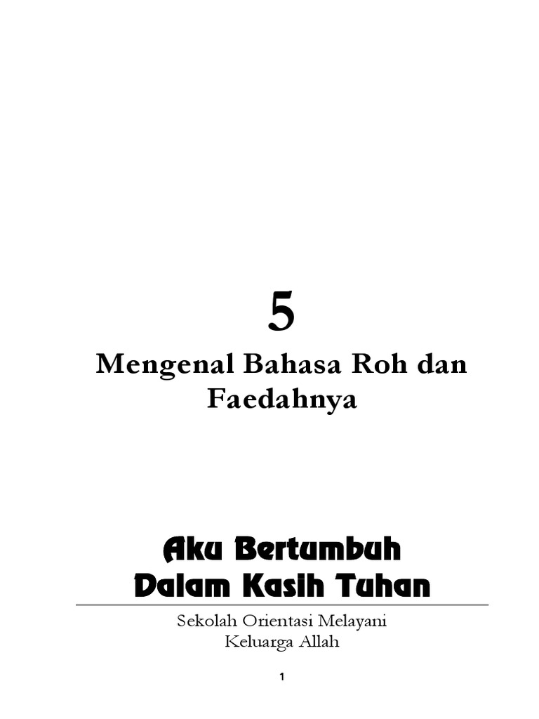3.05. Mengenal Bahasa Roh Dan Faedahnya | PDF | Kajian Bahasa Asing ...