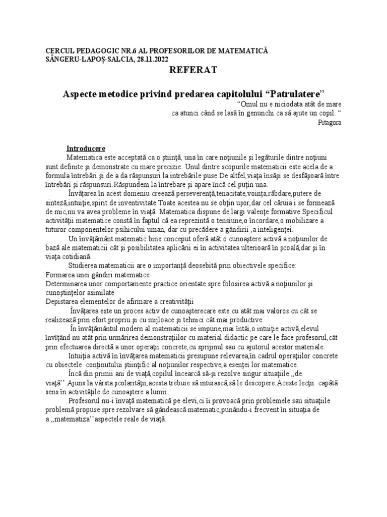 Referat Cerc-1 | PDF