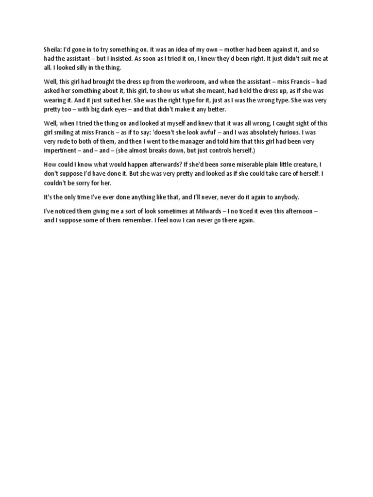 Sheila's Monologue | PDF | Self-Improvement | Poetry