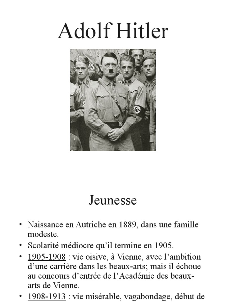Biographie d'Adolf Hitler en résumé | PDF | Allemagne nazie | Parti nazi