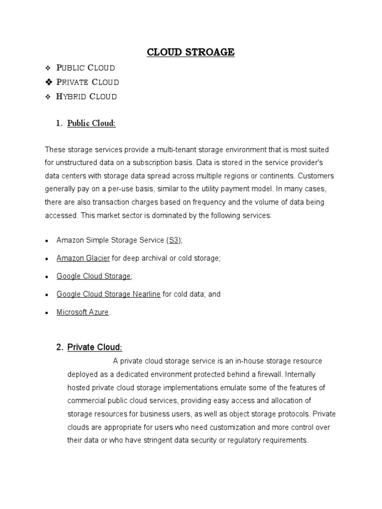 Cloud Stroage | PDF | Cloud Computing | Computer Data Storage