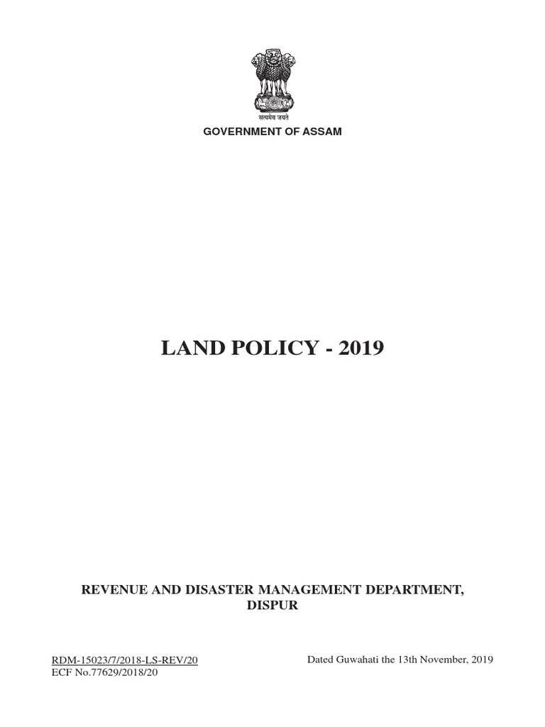 Land Policy 2019 | PDF