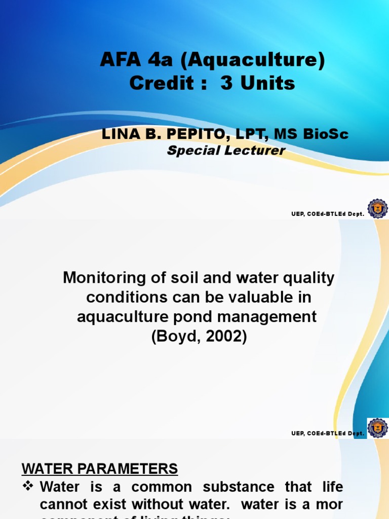 Aquaculture Monitoring Of Soil And Water Quality Pdf Plankton