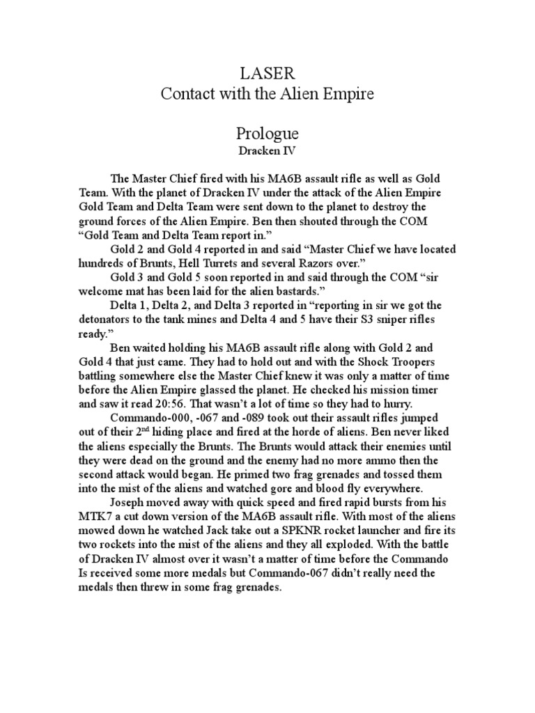 LASER Prologue To Contact Alien | PDF | Warfare | Military
