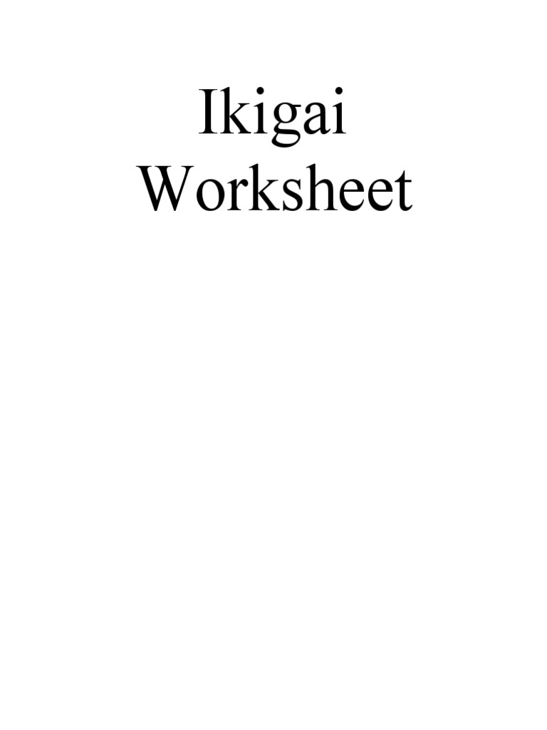 Ikigai Worksheet for Career Clarity | PDF