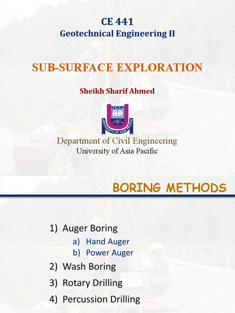 03 Sub-Surface Exploration 02 | PDF | Drilling | Casing (Borehole)