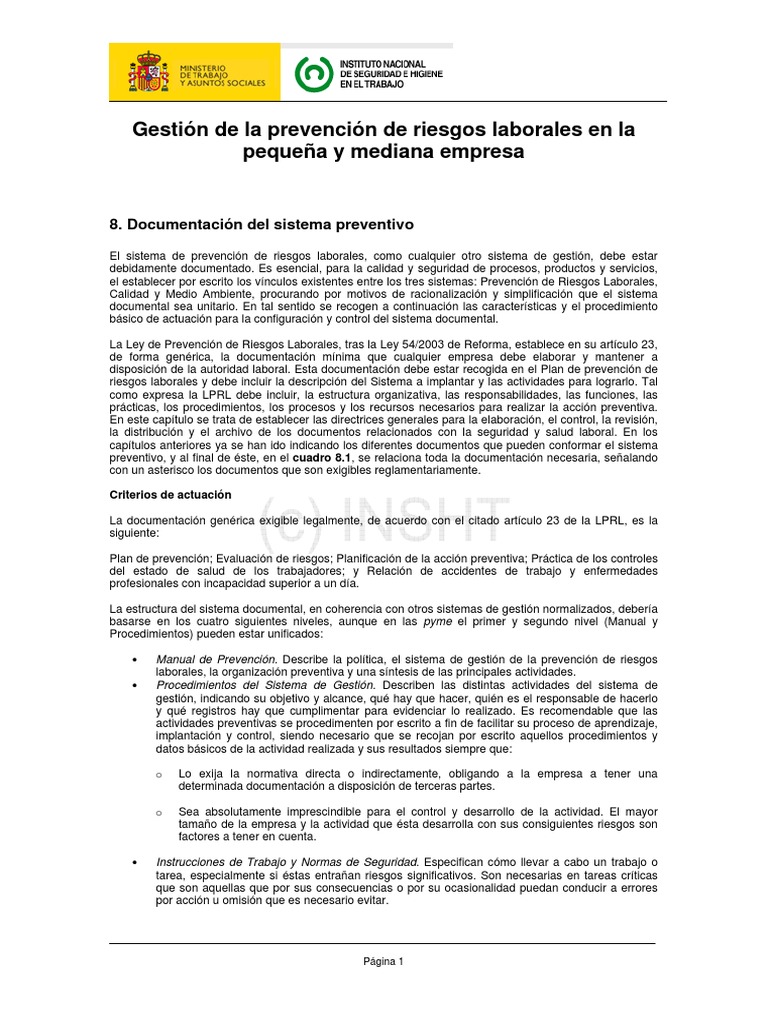 Documentación PRL en PYMEs | PDF | Tecnología