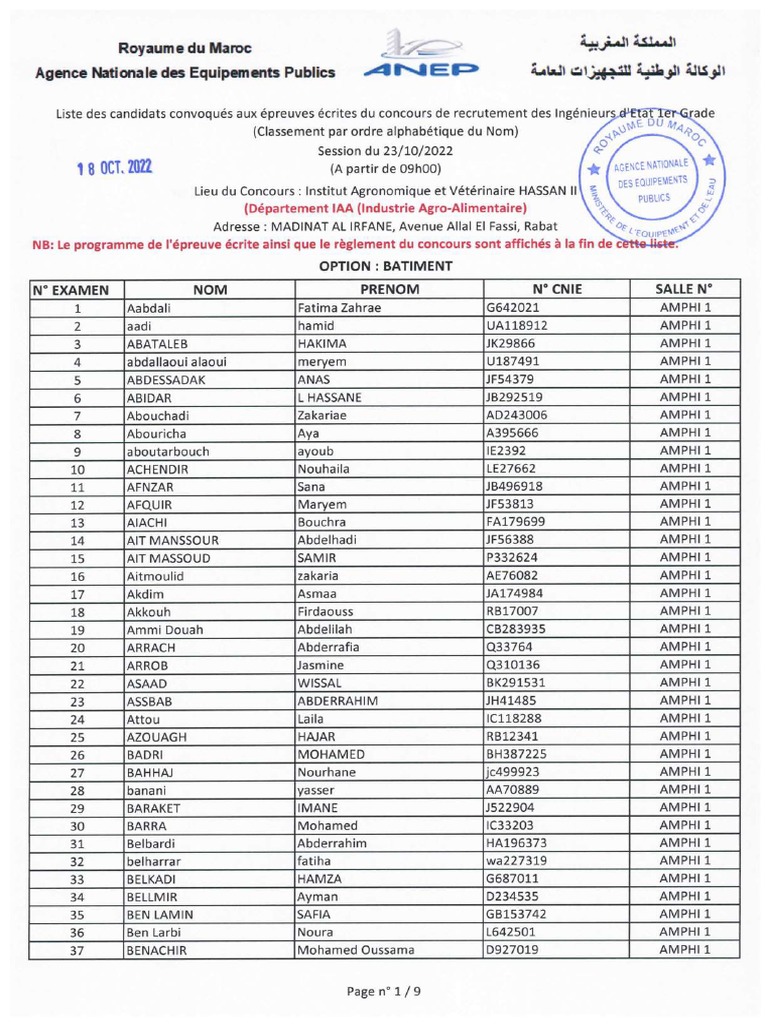 Epreuve Ecrite | PDF