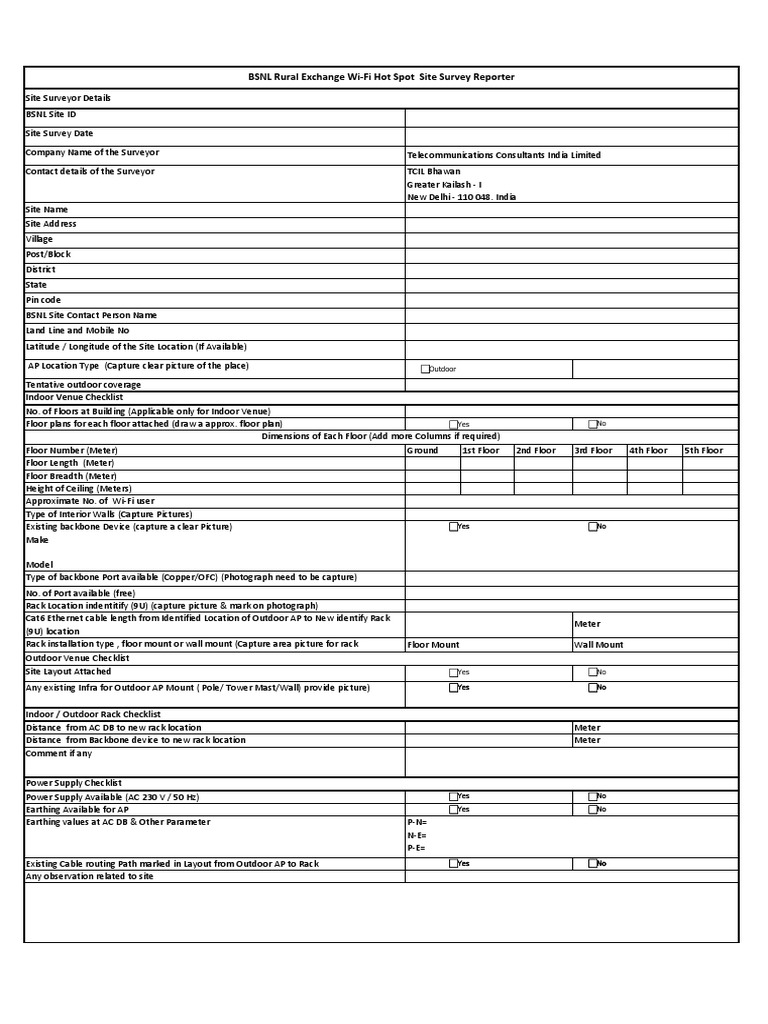 BSNL Site Survey Guide | PDF
