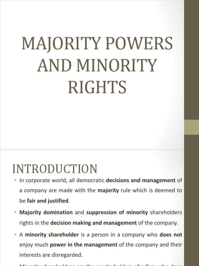 Majority Powers and Minority Rights | PDF | Public Law | Private Law