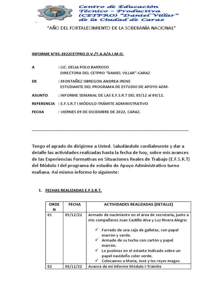 Informe 05 Módulo I | PDF