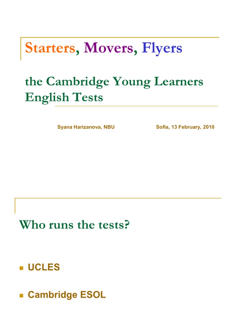 Starters, Movers, Flyers | PDF