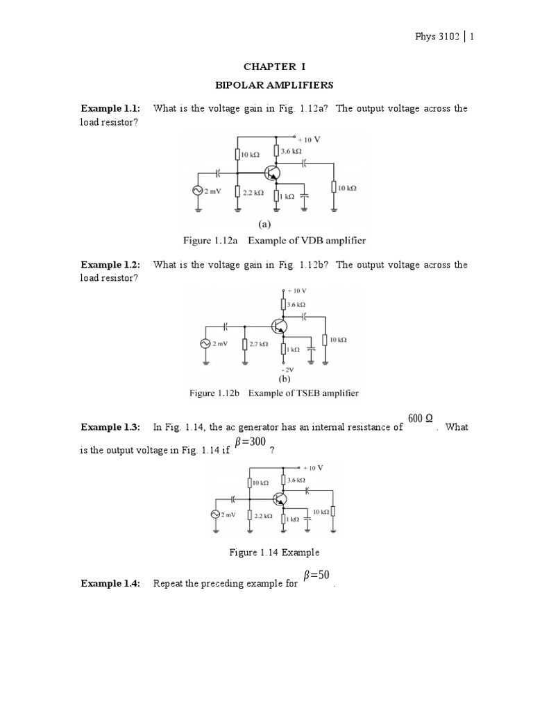 Phys 3102 | PDF | Amplifier | Bipolar Junction Transistor