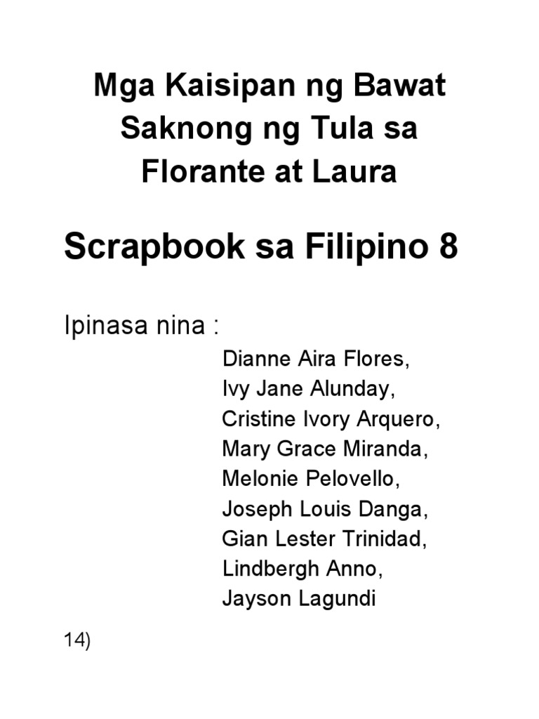 Mga Kaisipan NG Bawat Saknong NG Tula Sa Florante at Laura | PDF