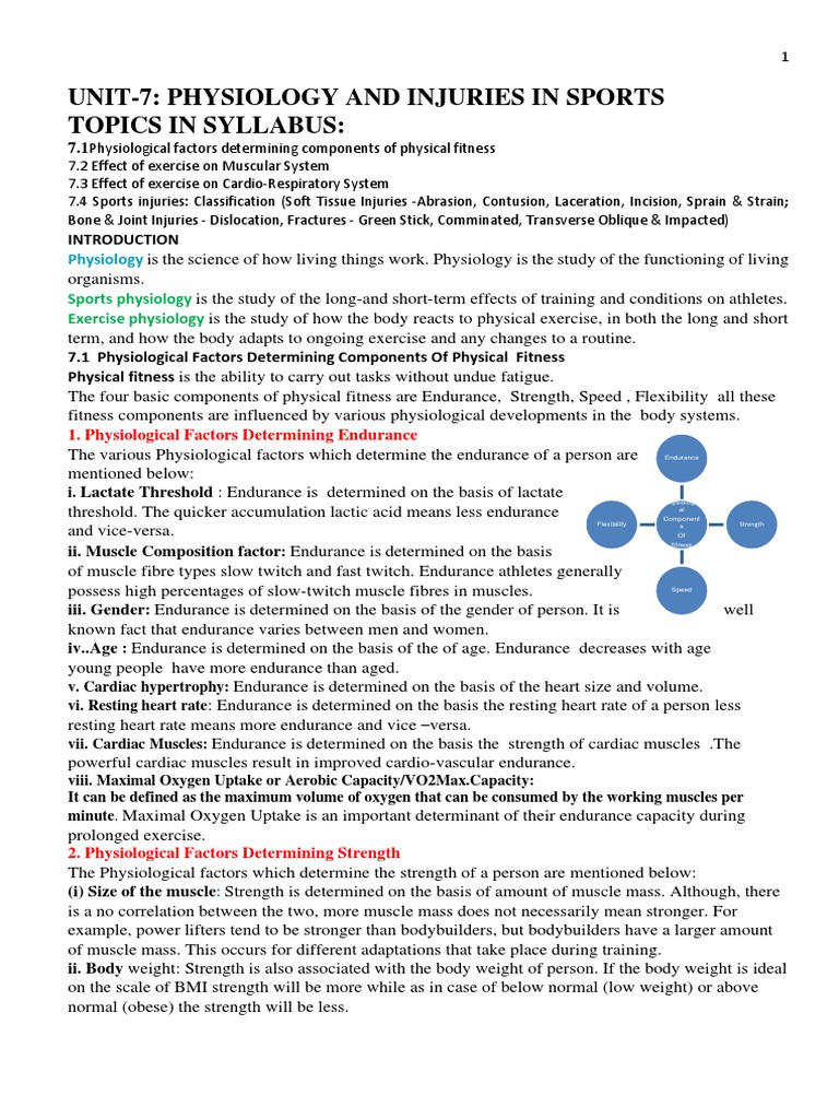 Physiology and Injuries in Sports: Components of Fitness and Effects of ...