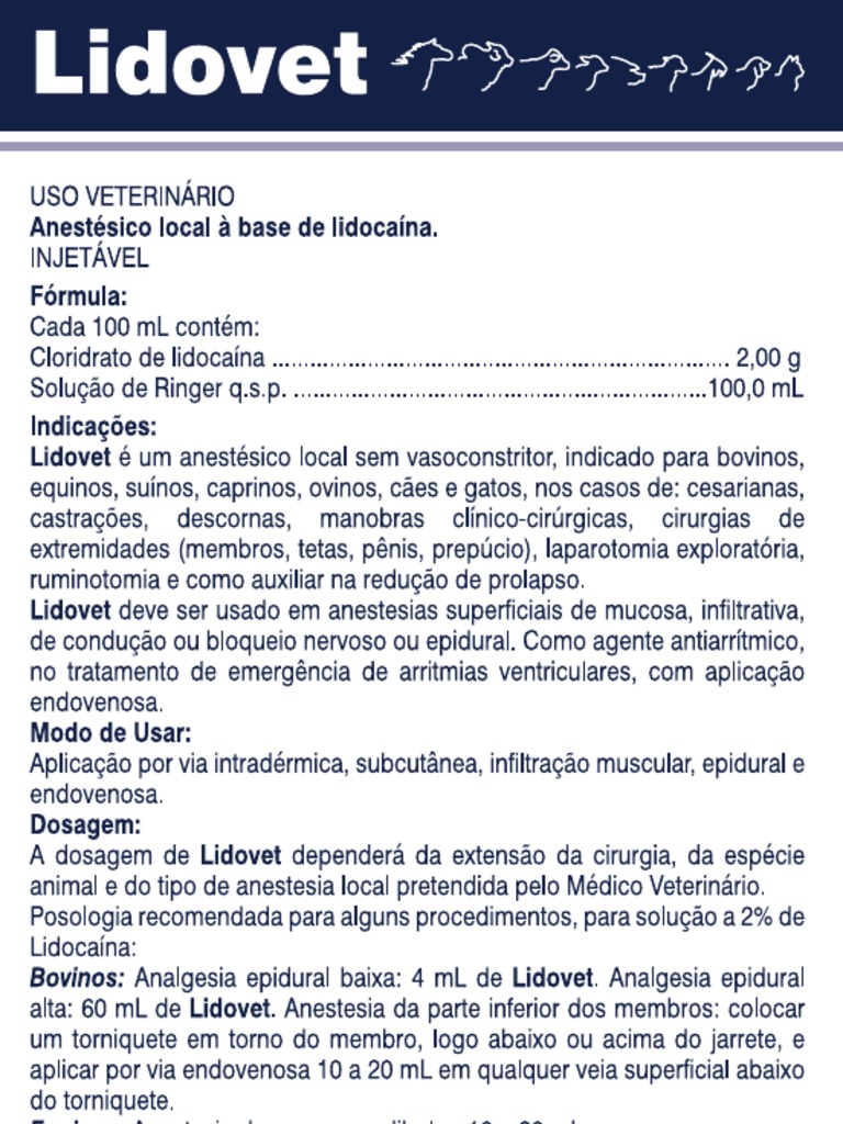 Bula Lidovet Injetavel 50ml Bravet | PDF