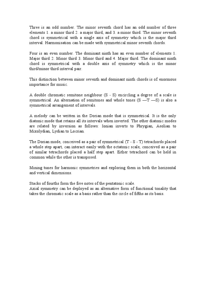 Symmetrical Dorian and Octatonic Bartok | PDF