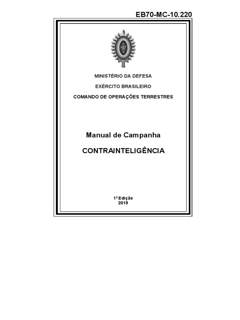 EB70 MC 10.220 Contrainteligencia | PDF | Segurança da informação ...