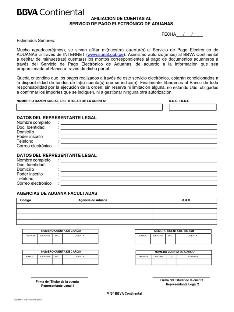 E0981 Varios Sunad Afiliacion Pago Electronico V Tcm288 364587 | PDF ...