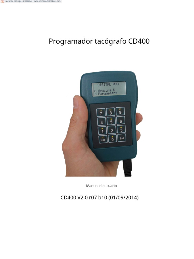 Cd400 Tacho Programmer Instruction User Manual - En.es | PDF ...