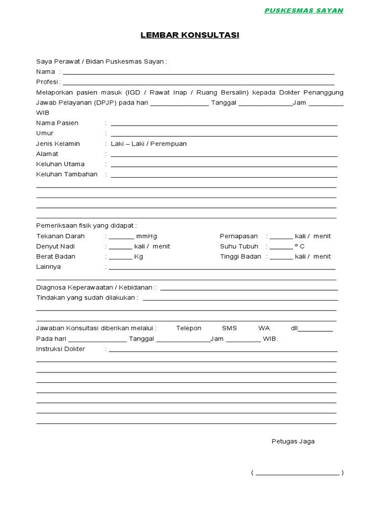 Form Lembar Konsultasi | PDF