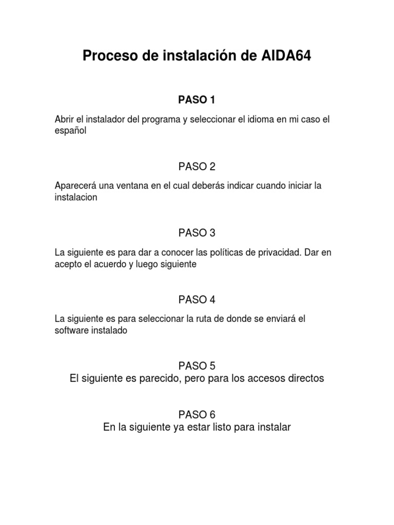 Guía de instalación de AIDA64 | PDF