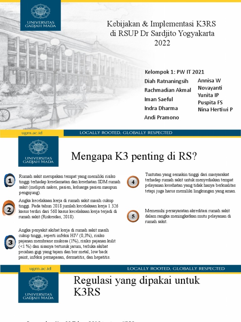 Kebijakan Dan Implementasi K3RS - RSUP Dr. Sardjito Yogyakarta 2022 (Kelompok 1) | PDF ...