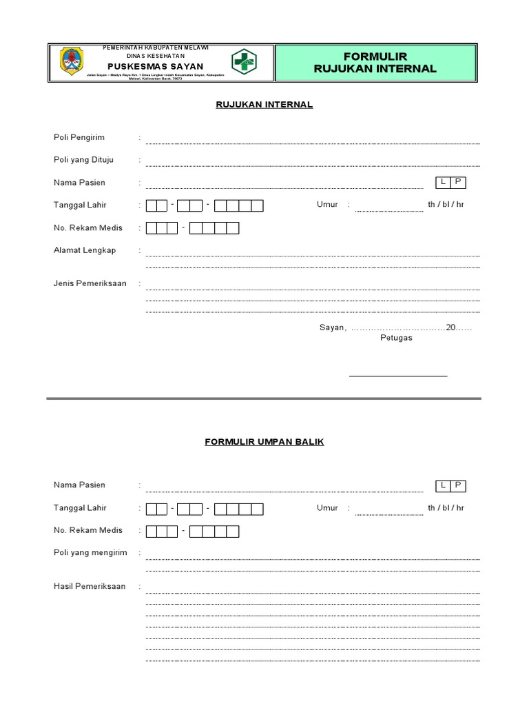 Form Rujukan Internal | PDF