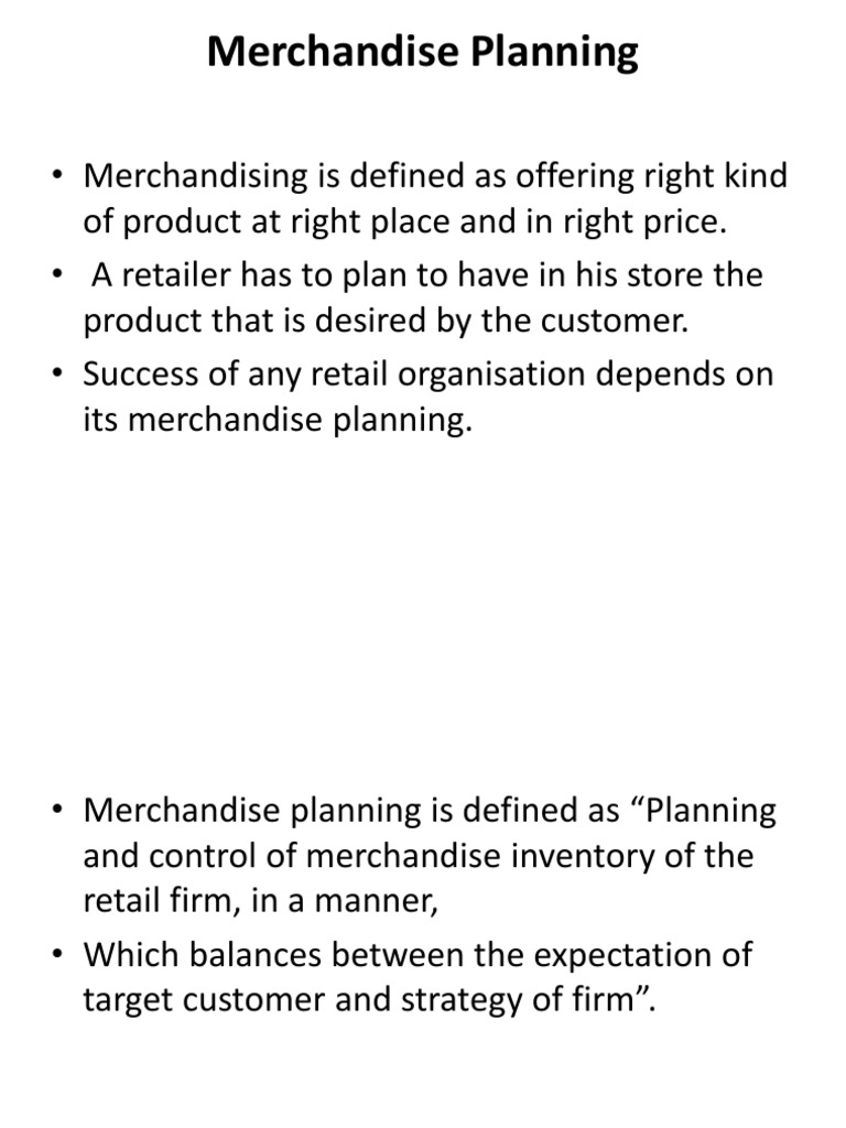 Merchandise Planning | PDF | Retail | Merchandising