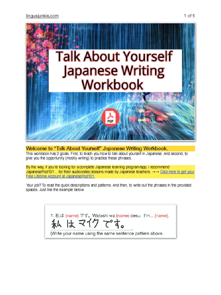 Talk About Self Work Book | PDF