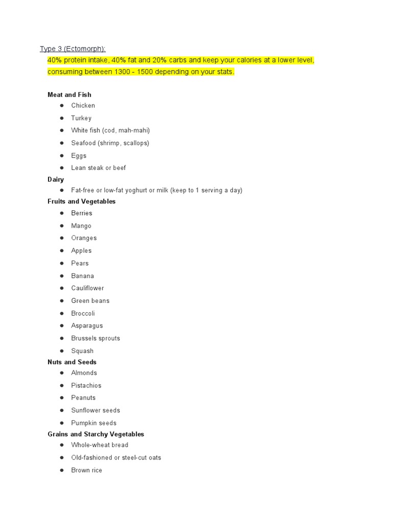 Metabolic Guide Types and Info | PDF | Foods | Strength Training