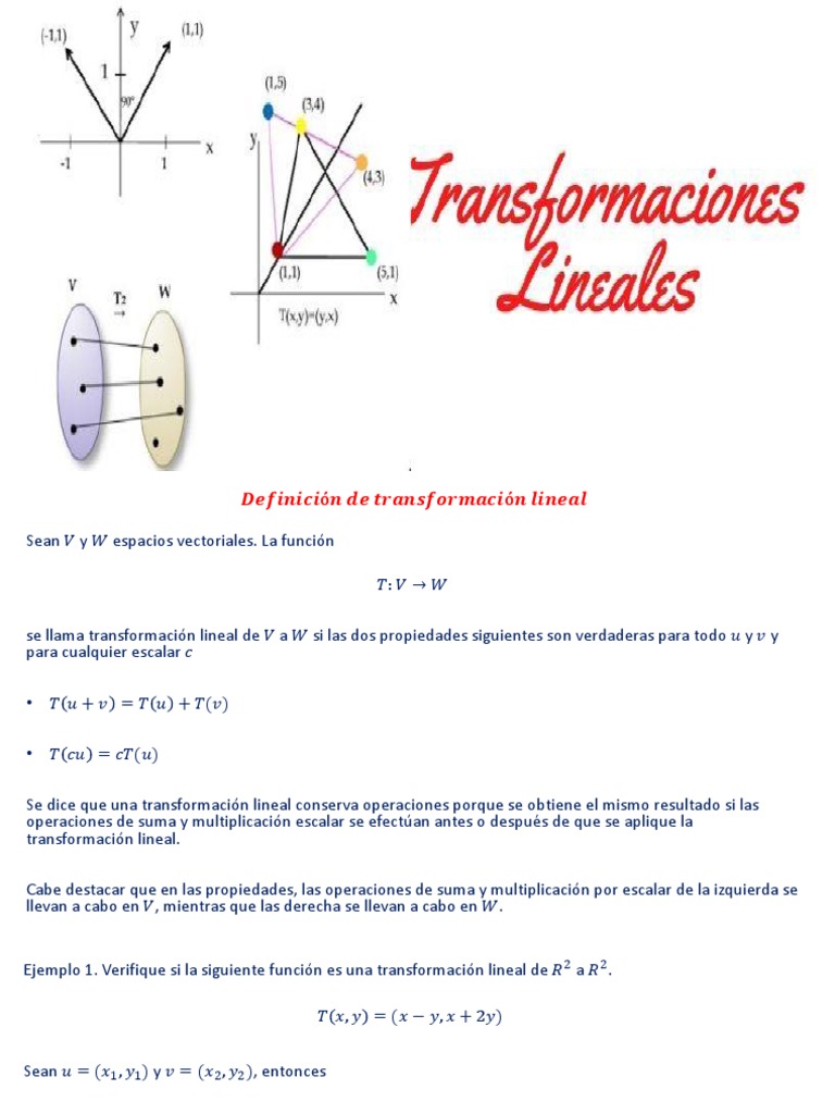 Transformaciones Lineales | PDF | Mapa lineal | Matriz (Matemáticas)