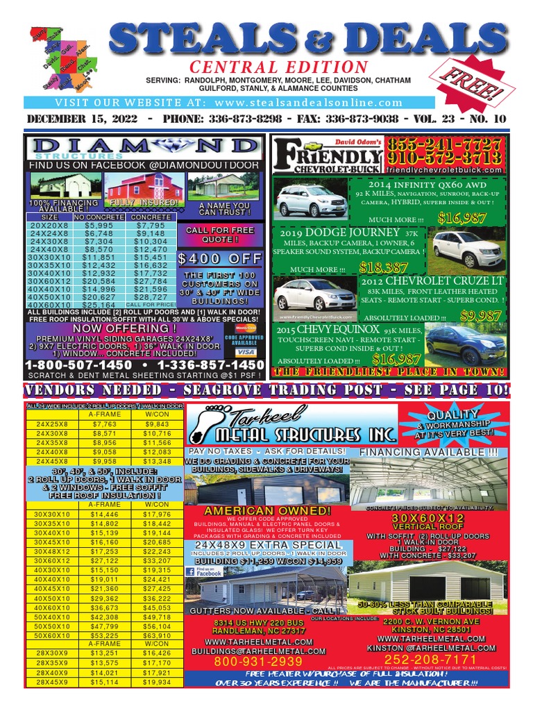Steals & Deals Central Edition 12-15-22 | PDF | Roof | Door