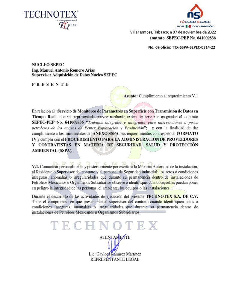 Compromiso de Seguridad Núcleo SEPEC | PDF