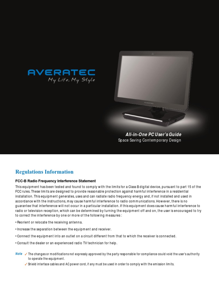 All-in-One PC User's Guide: Space Saving Contemporary Design | PDF ...