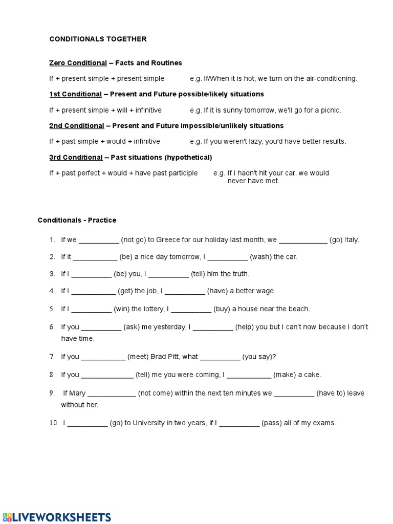 Conditional Sentences Together | PDF