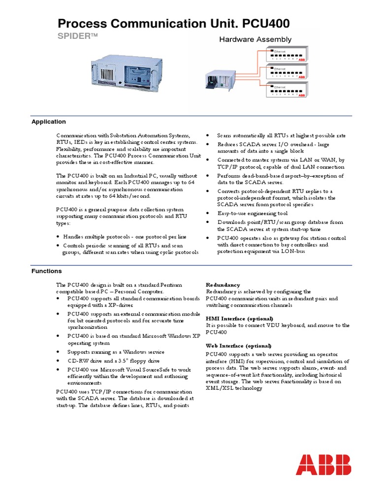 PCU400 Datasheet 051007 | PDF | Computing