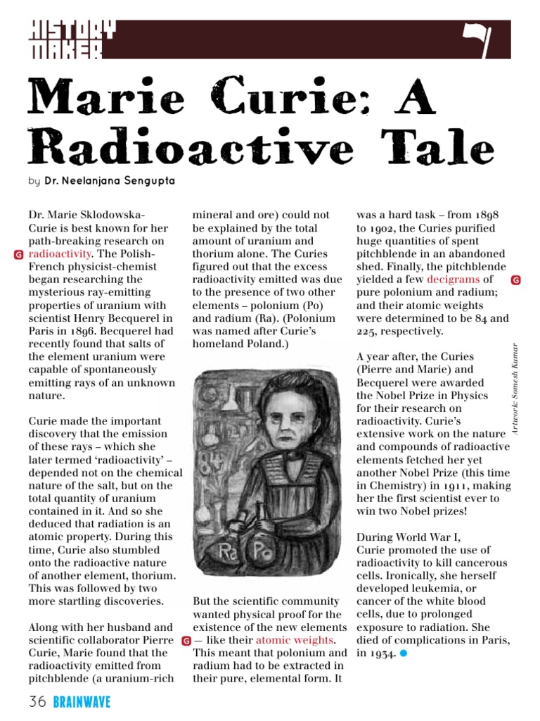 Marie Curie, A Radioactive Tale | PDF | Science & Mathematics