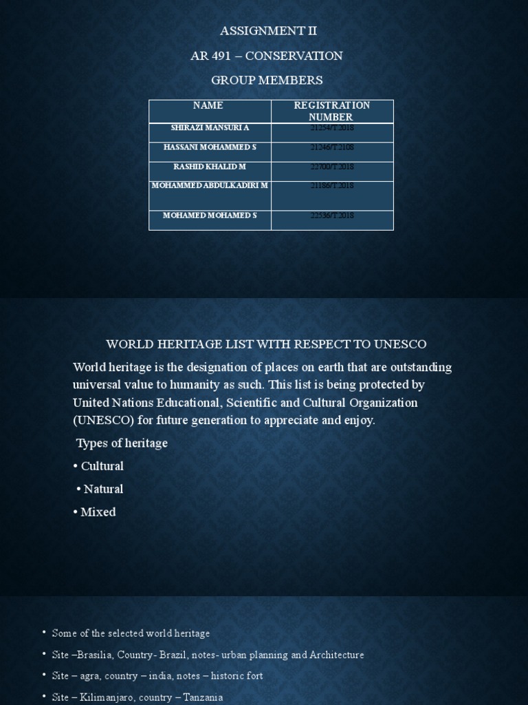 Group Assignment 2 | PDF | Cultural Heritage | World Heritage Site