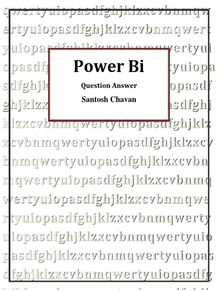 Power BI Q&A: Santosh Chavan | PDF | Microsoft Excel | Microsoft Sql Server