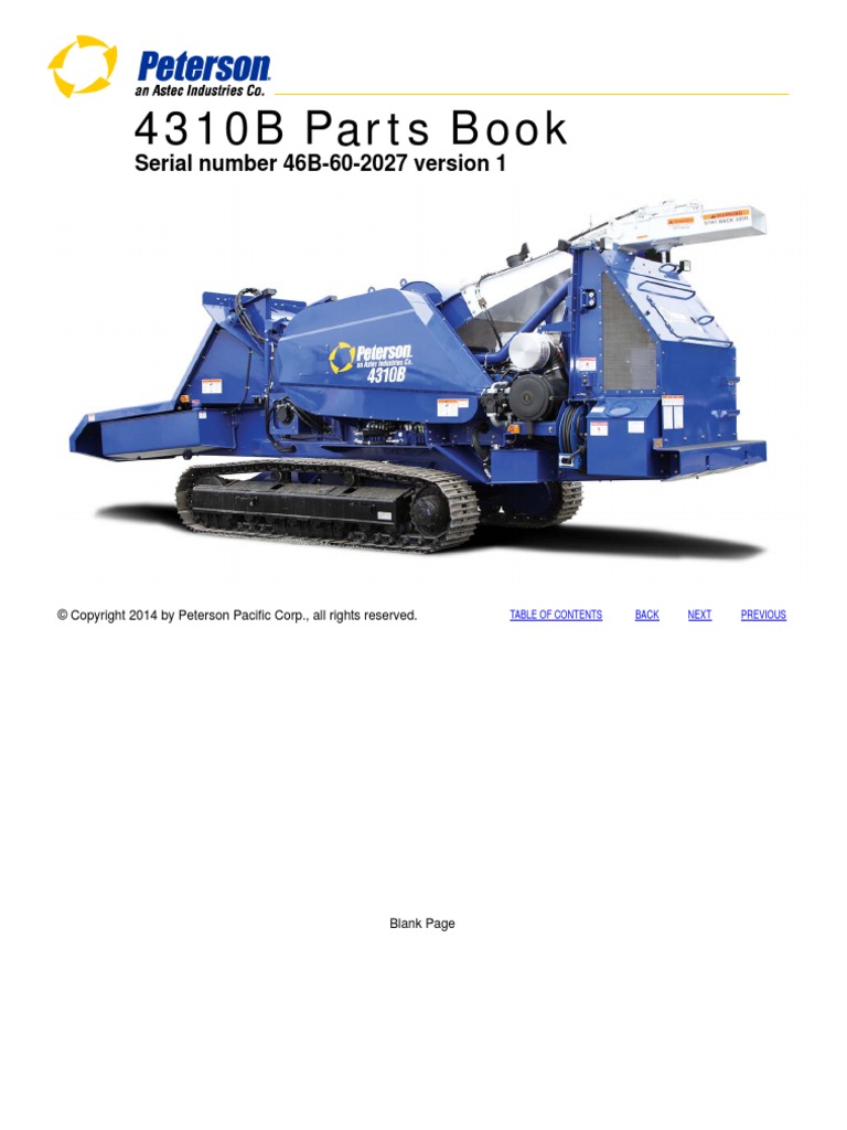 Picador Peterson 4310b - Parts Manual | PDF | Screw | Nut (Hardware)