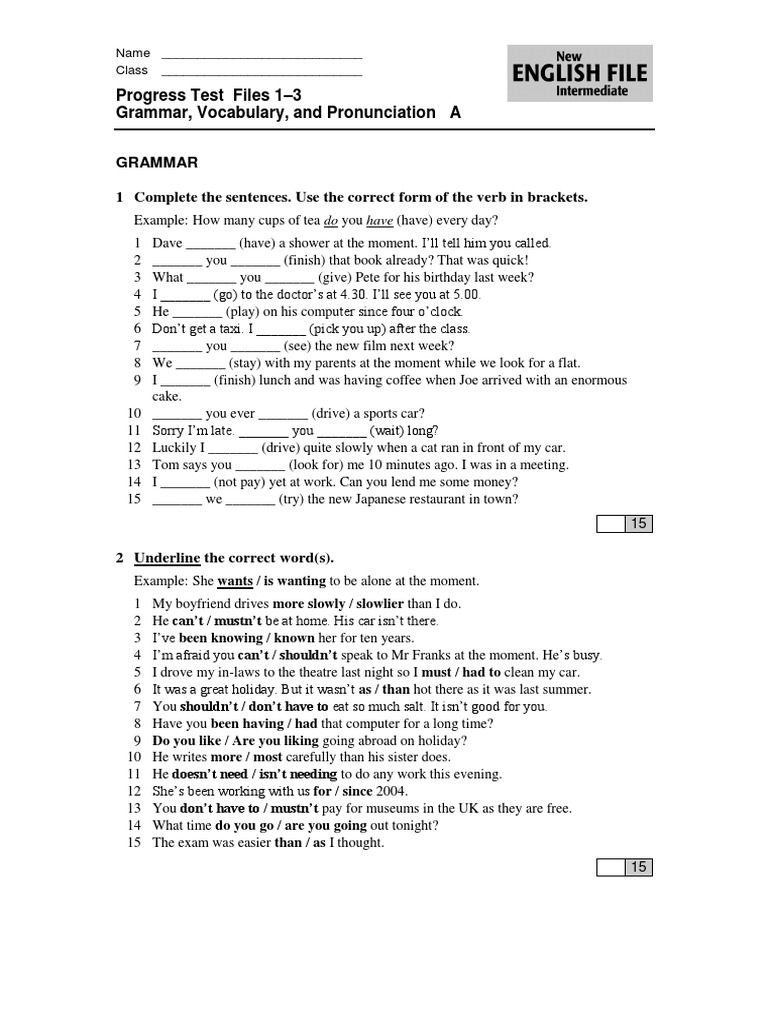 Progress Test 1 3 File Int | PDF Progress Test 1 3 File Int | PDF