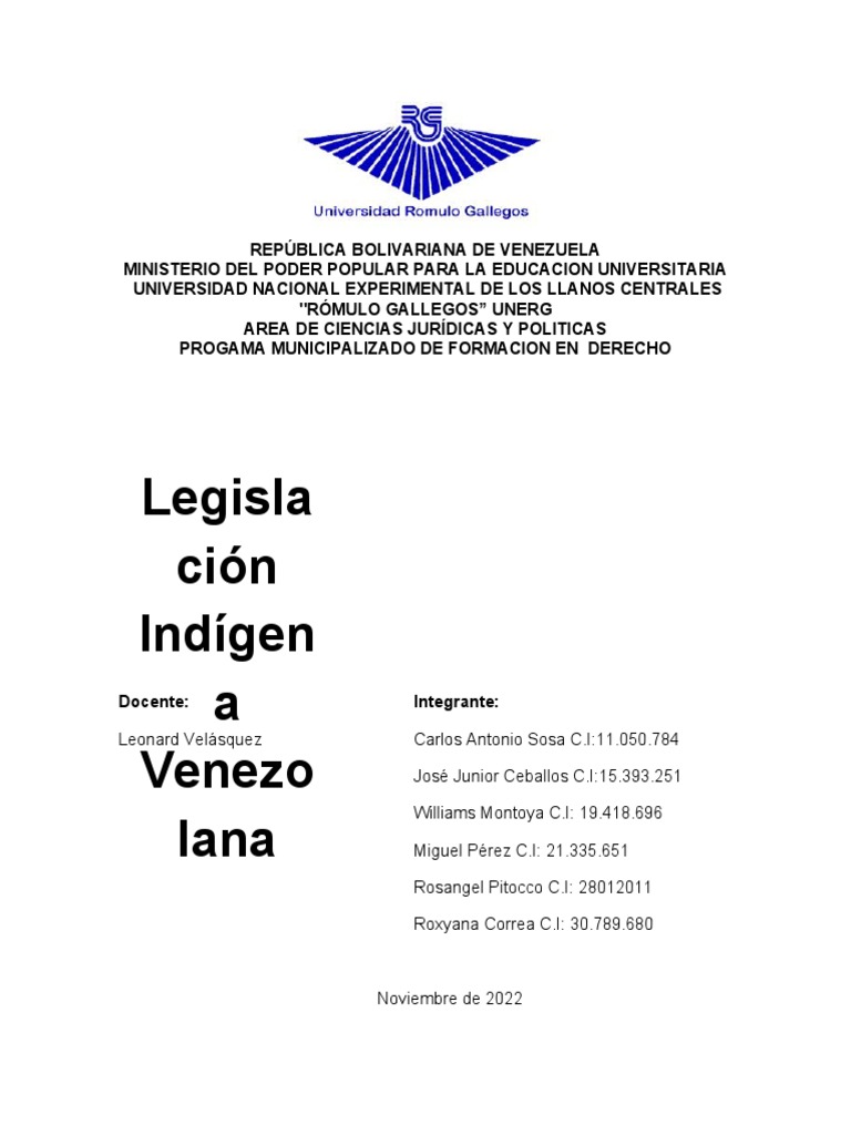 Leyes Indígenas en Venezuela: Derechos y Protección | PDF ...