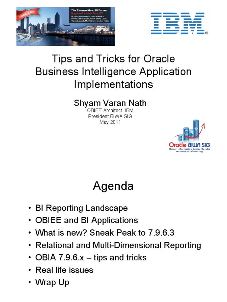 Tips and Tricks For Oracle Business Intelligence Application ...