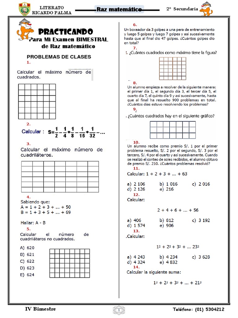REPASO BIMESTRAL (Aula) - IV BIMESTRE-2°SEC-RM | PDF